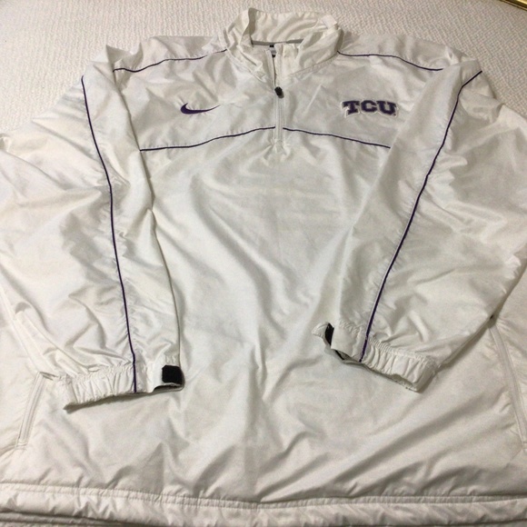 Nike | Jackets & Coats | Nike Tcu Windbreaker White With Purple Logos ...
